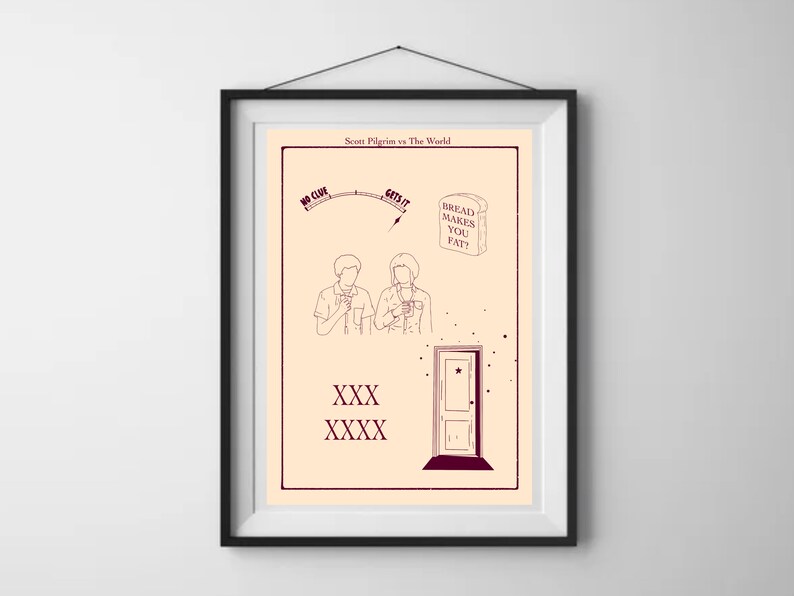 Scott Pilgrim Vs the World Art | A4 Art Print | Minimalist Movie Poster ...