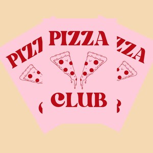 Pizza Club Club Poster | A4 Art Print | Minimalist Pizza Art Print ...
