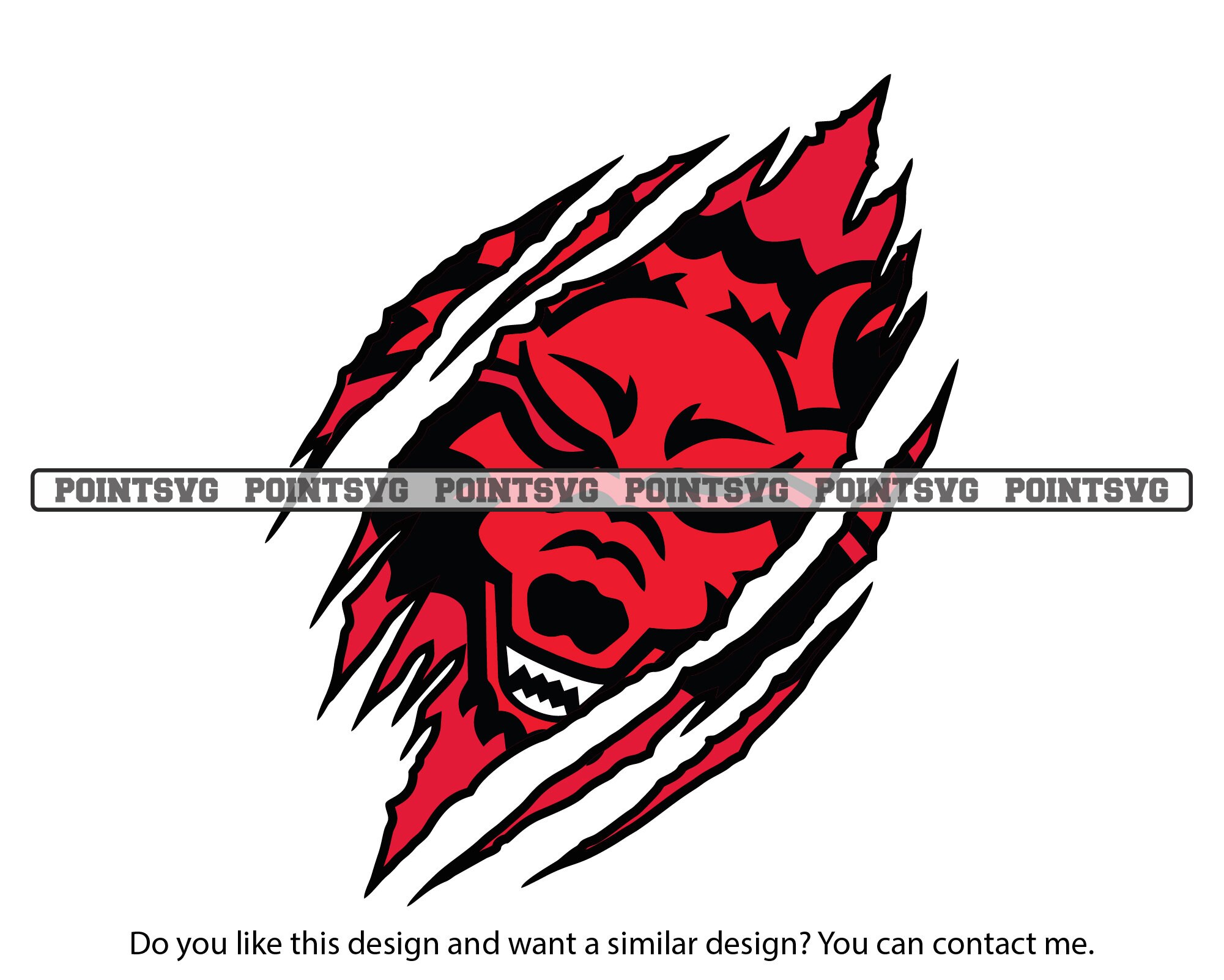 Arkansas State Red Wolves Logo Svg Png Claw Mark Designs | Etsy