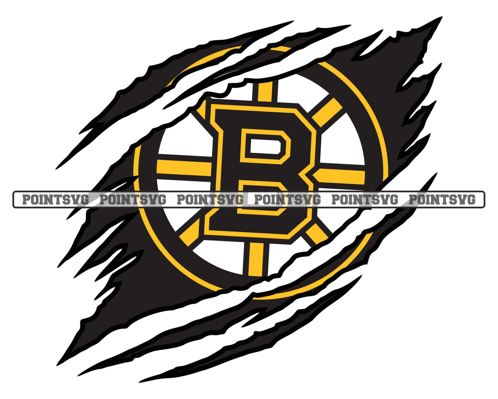 Boston Bruins Svg Logo Claw Mark Clipart Vector Cricut Cut | Etsy