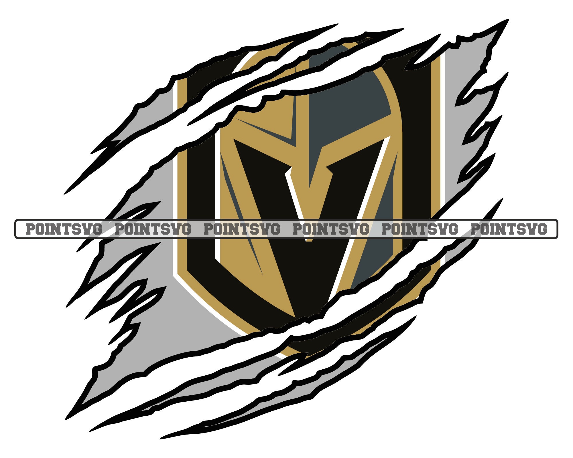 Vegas Golden Knights Svg Logo Claw Mark Clipart Vector Cricut | Etsy