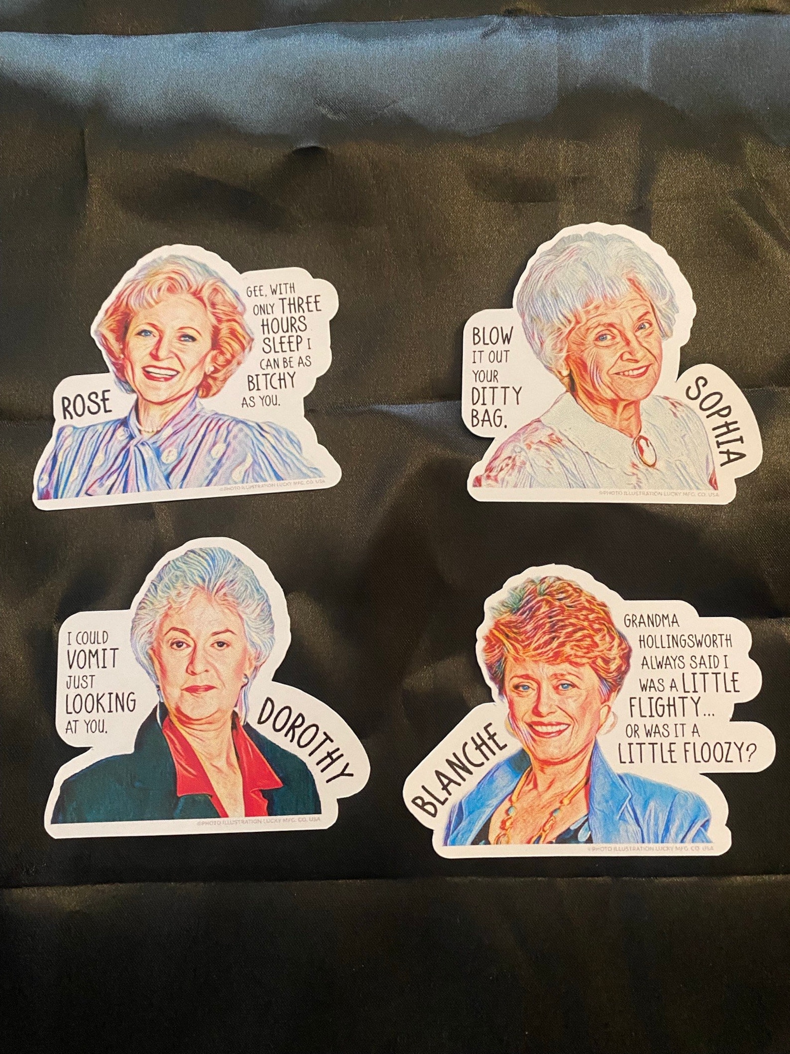 Golden Girls Stickers 4 Pack: Dorothy, Rose, Sophia, Blanche - Etsy