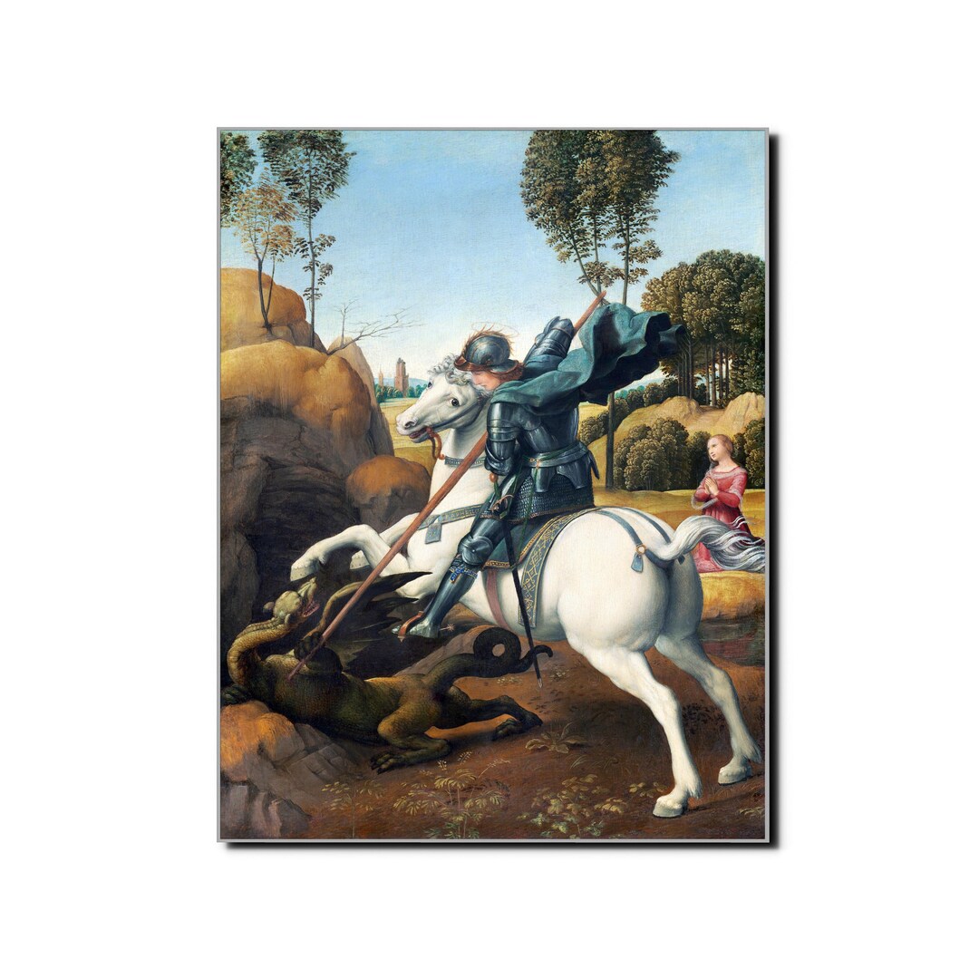 Raphael "saint George and the Dragon" 1504–1506 Art Poster Print ...