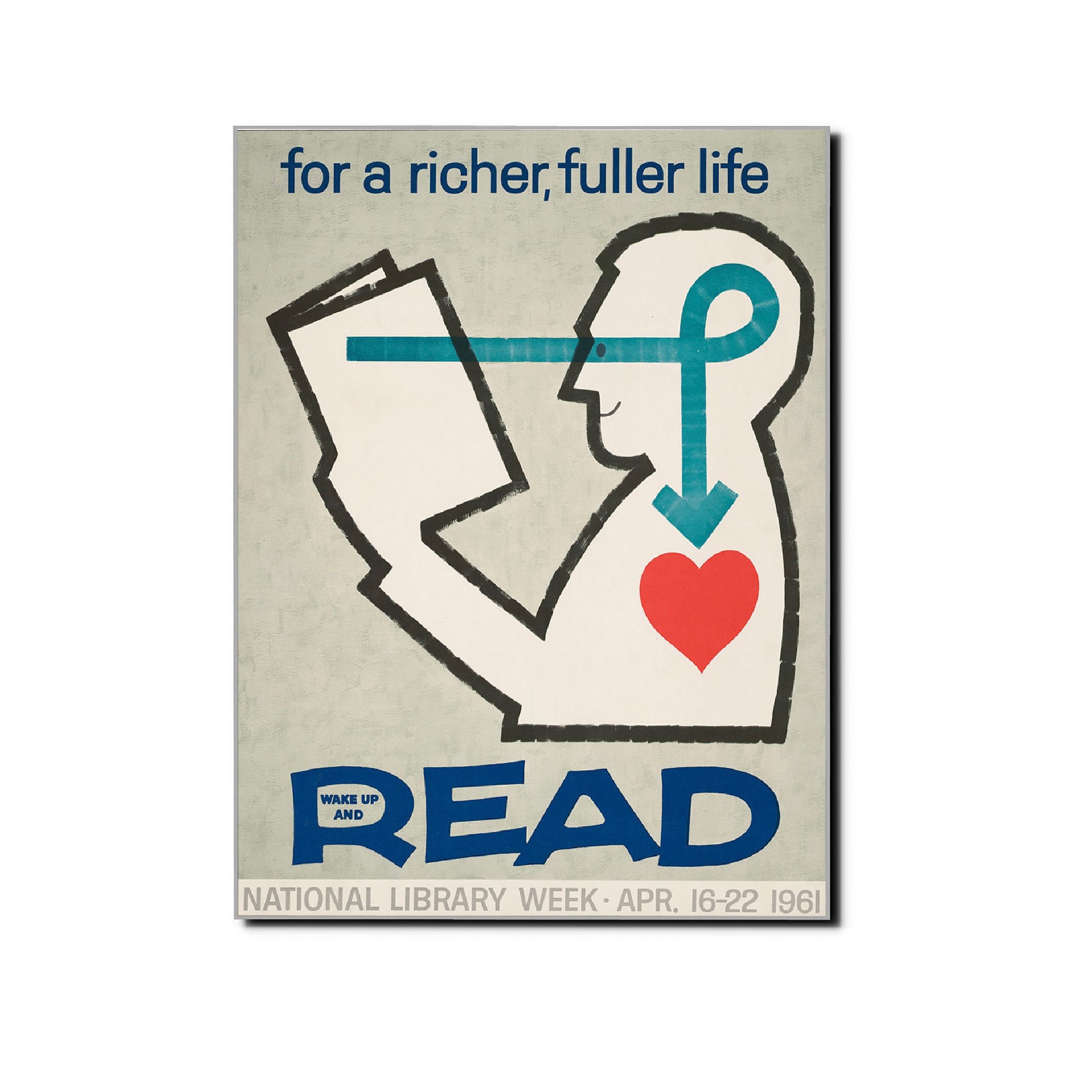 National Library Week 1961 Art Poster Book Week Poster Print Retro ...