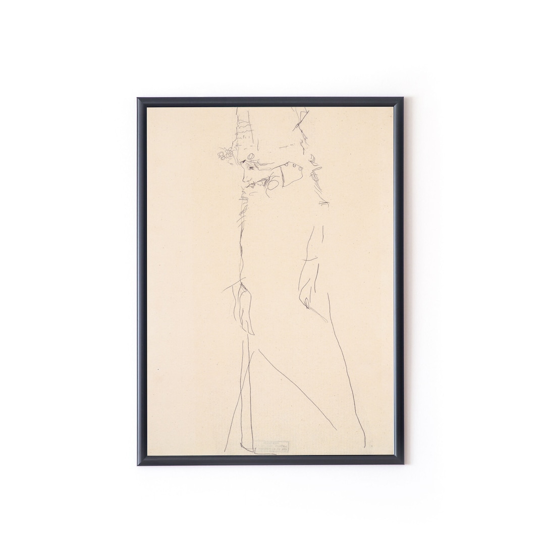 1911 EGON SCHIELE Portrait of Gerti Schiele With Closed Eyes Vintage ...