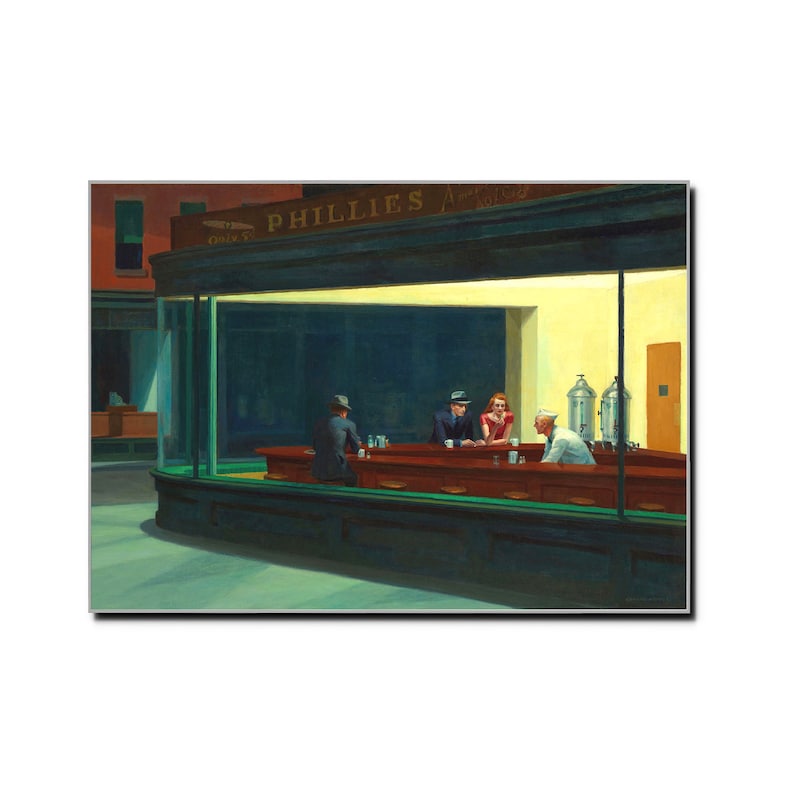 Edward Hopper Nighthawks 1942 Hopper Art Print Oil Painting Print Mid ...