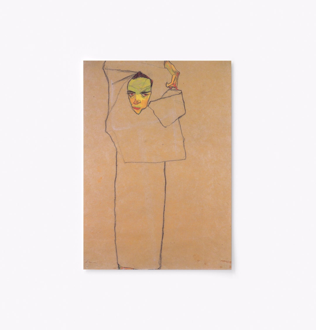 EGON SCHIELE Self-portrait Expressonism Artist Gustav Klimt Fine Art ...