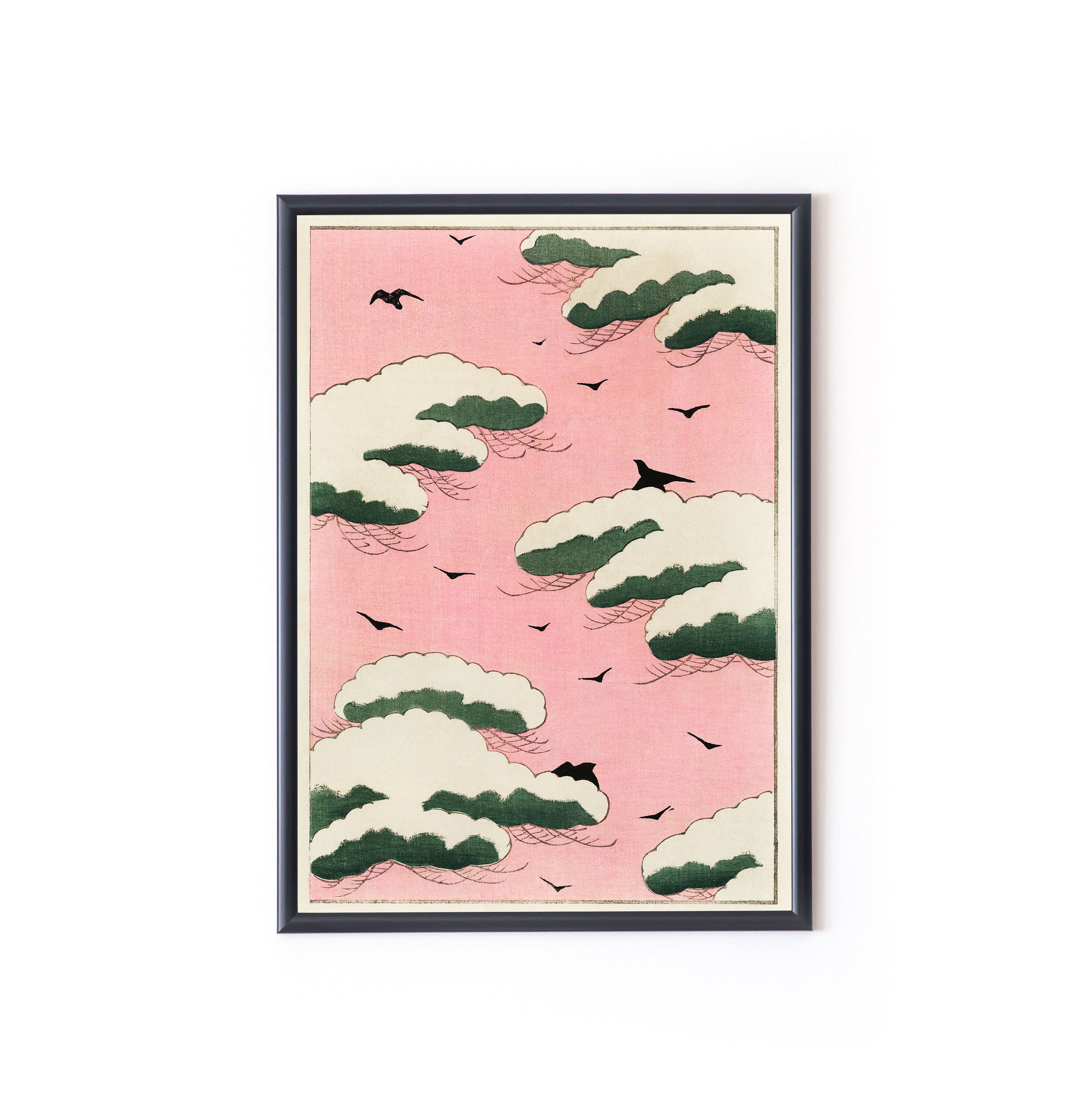 1893-1896 WATANABE SEITEI Pink Sky Illustration From Bijutsu Sekai a ...