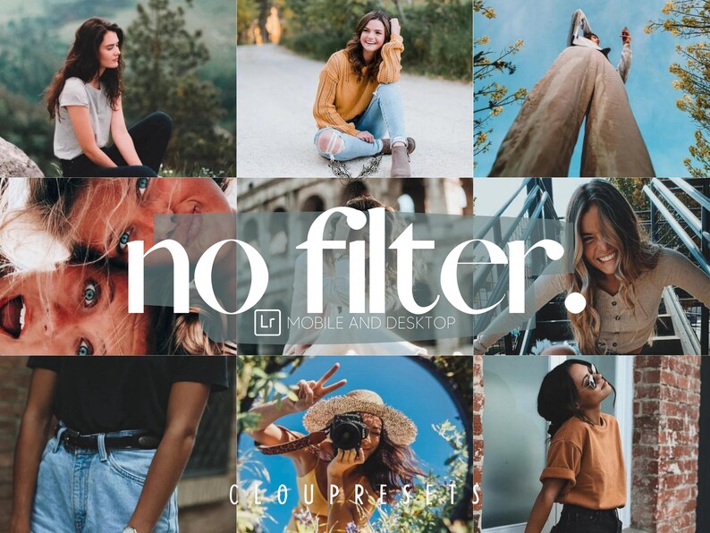 5 No Filter Look, Preset Lightroom Mobile and Desktop, Instagram Filter ...