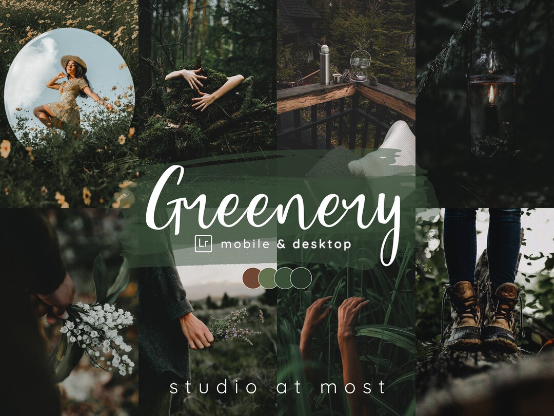 Moody Green Lightroom Presets Mobile Desktop, Greenery Filters, Dark Green Photo Edits, One ...