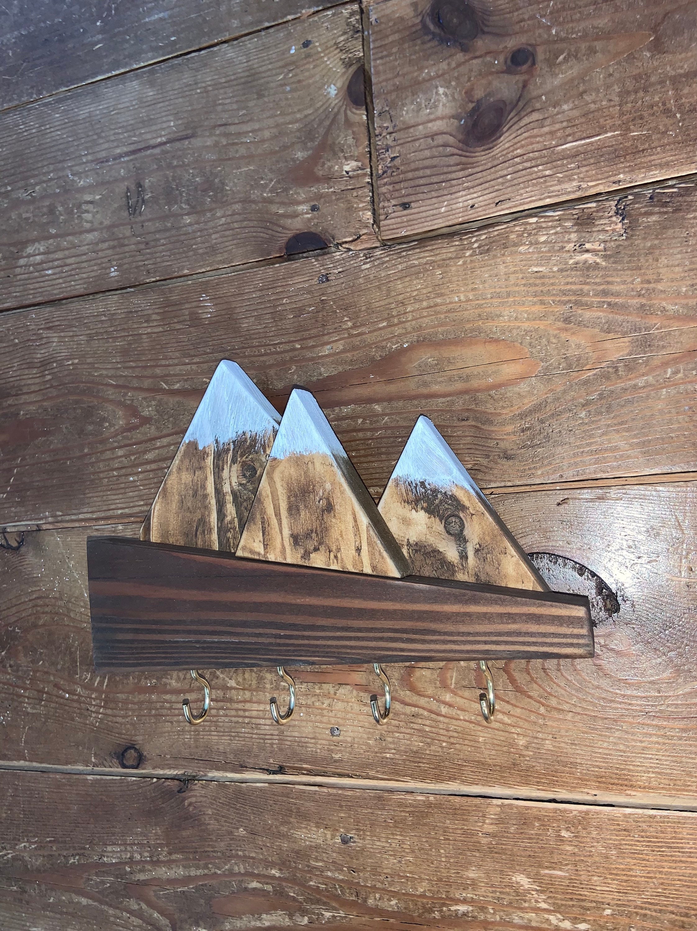 4 Key Holder Mountain Slope Handmade Recycled Pallet Wood | Etsy