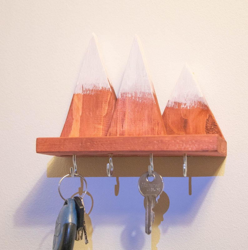 4 Key Holder Mountain Shelf Handmade Recycled Pallet Wood - Etsy