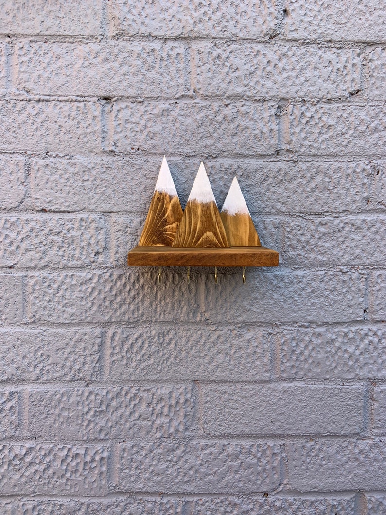 4 Key Holder Mountain Shelf Handmade Recycled Pallet Wood - Etsy