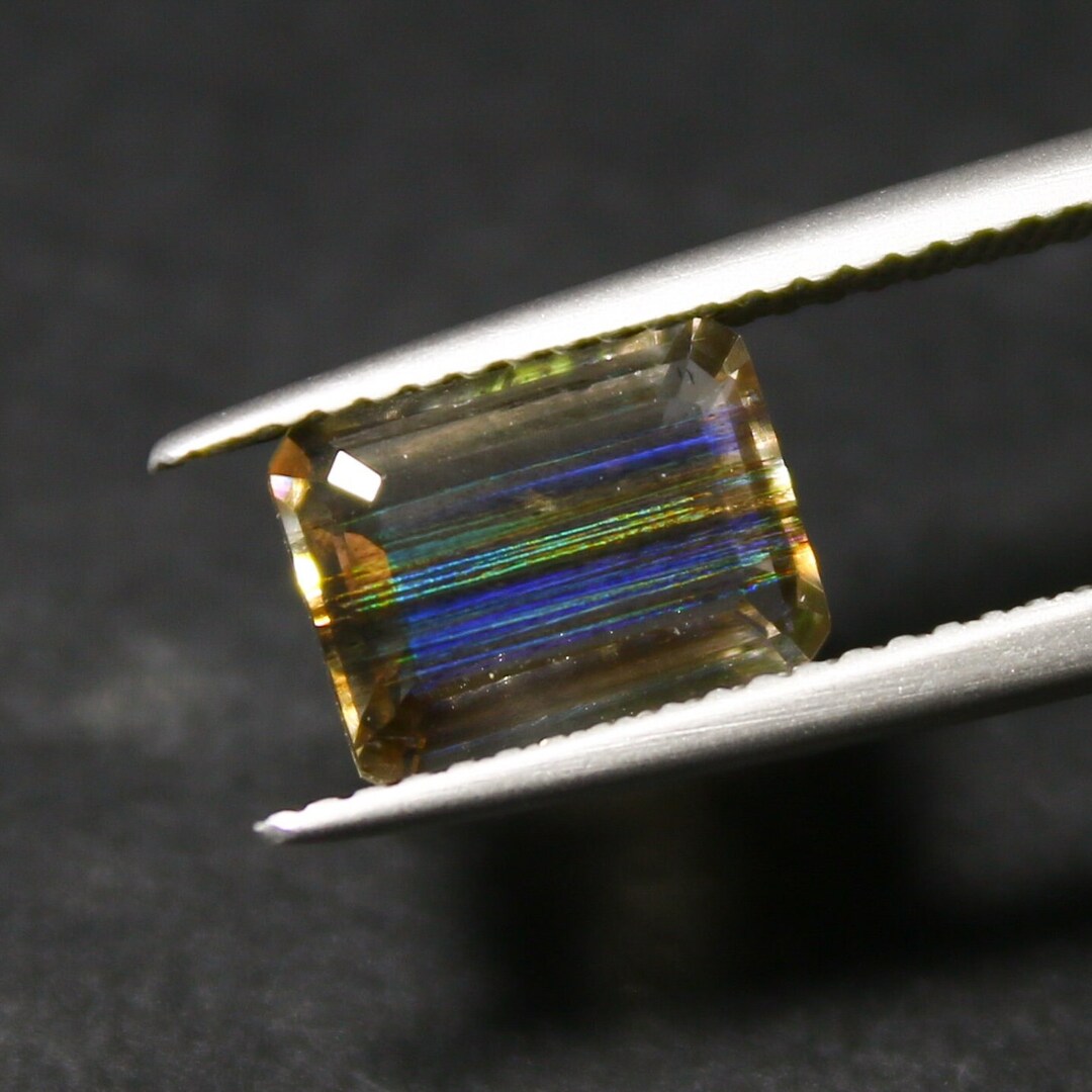 Natural Multi Fire Rainbow Scapolite 1.79 Carat 8.8x6.8 MM Octagon ...