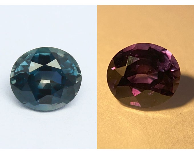 Natural Color Change Sapphire 1.00 Carat 6.3x5.6 MM Oval Shape Faceted ...