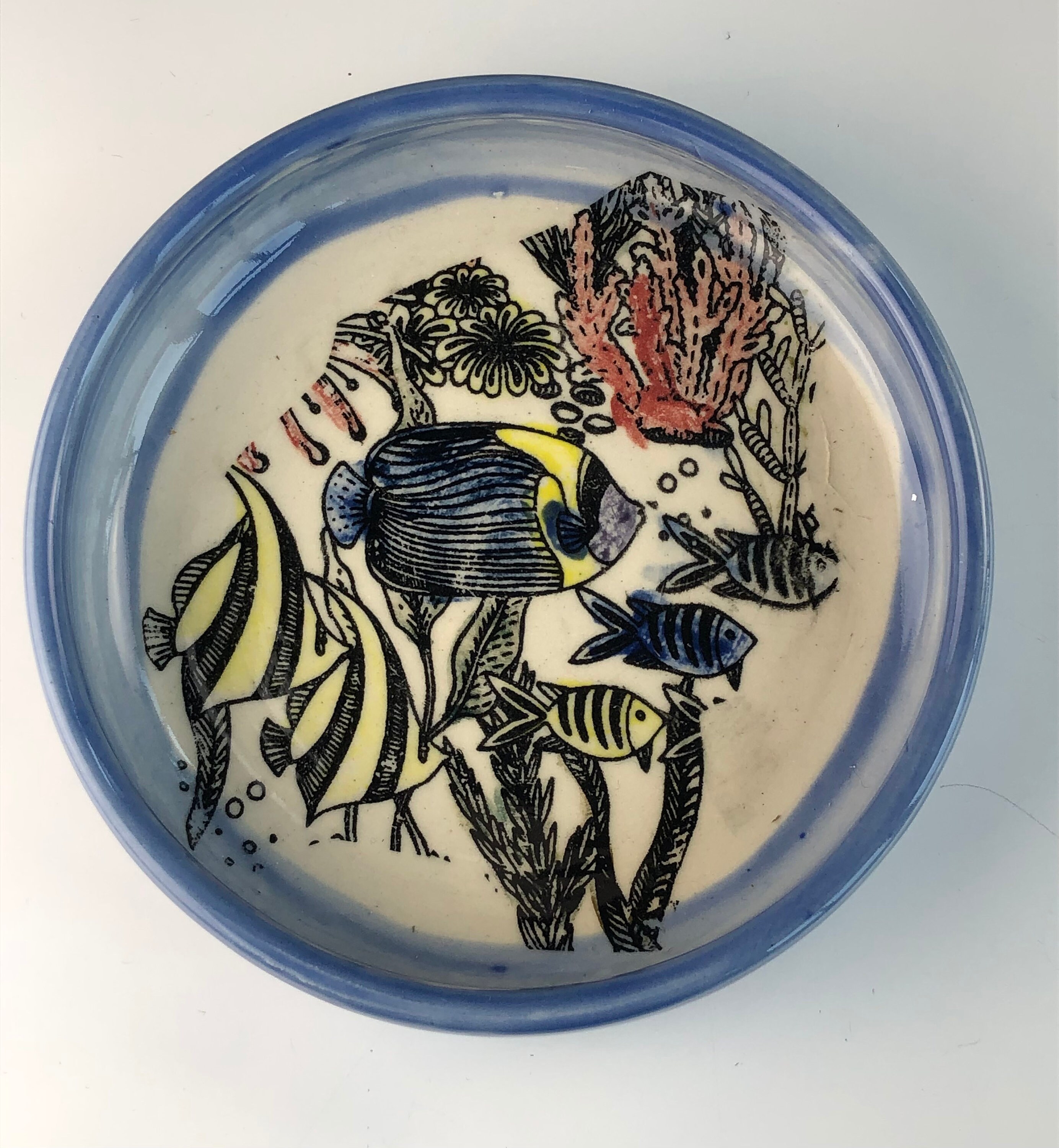 Sea Life Pottery Ceramic Dish, Tropical Fish Platter, Beach Decor ...