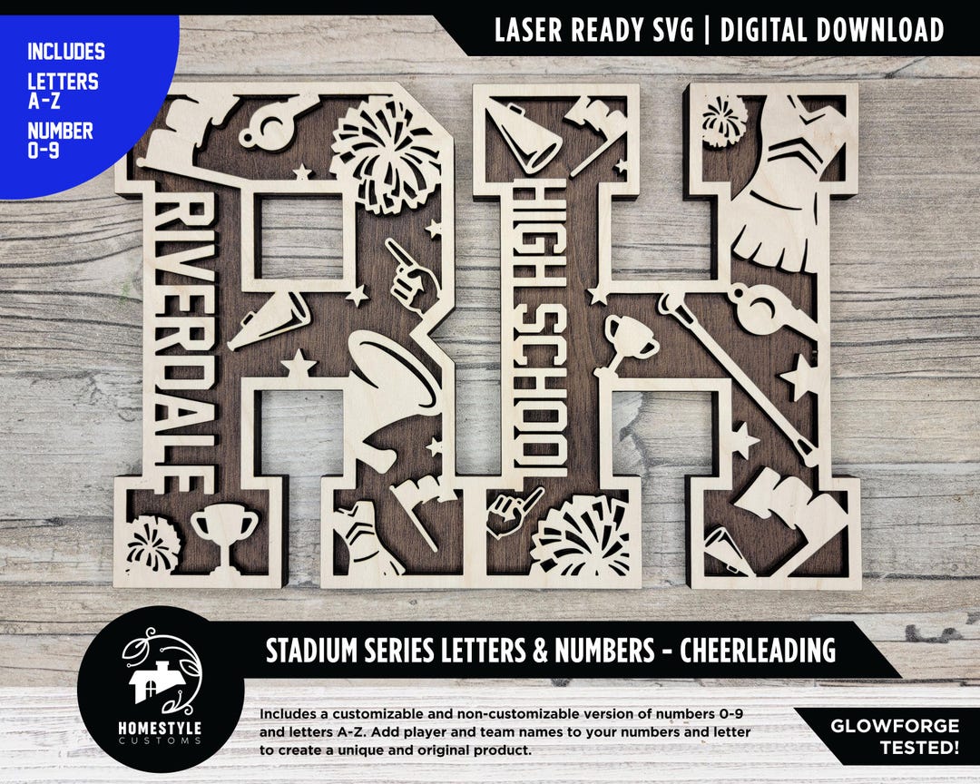 Stadium Series Letters and Numbers - Cheerleading - Customizable and ...