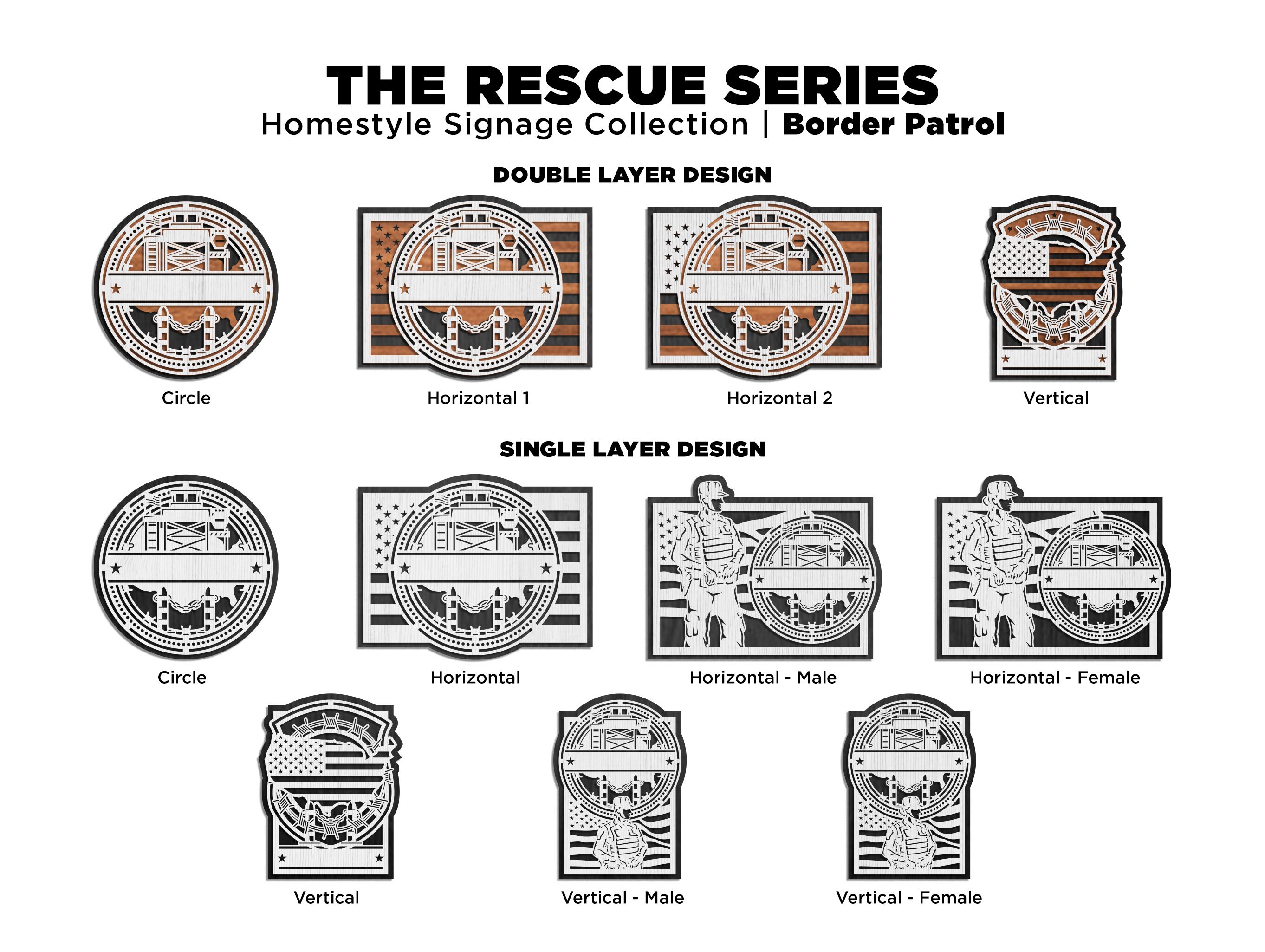 The Rescue Series Signage Border Patrol 22 Designs SVG - Etsy