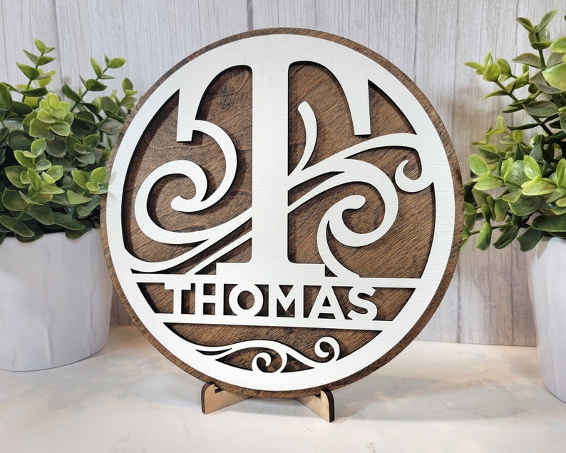 Modern Round Monogram SVG File Download Sized for - Etsy