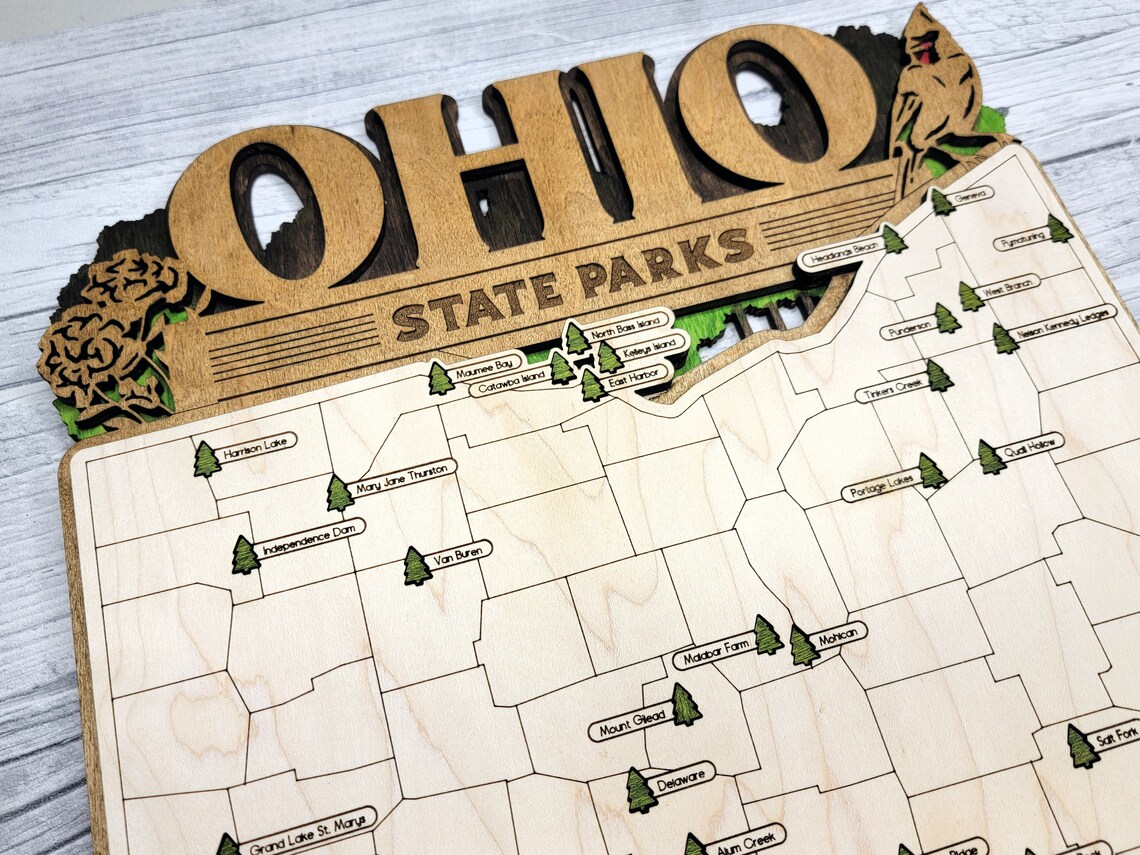 The Ohio State Park Map - Custom and Non Customizable Options - SVG ...