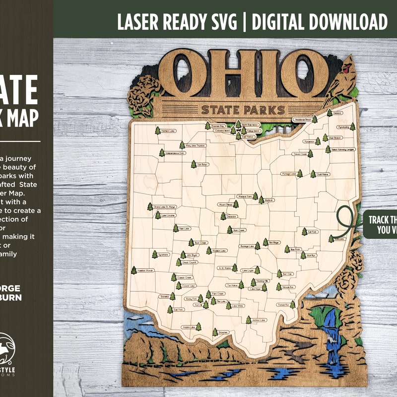 Ohio Laser Maps - Etsy