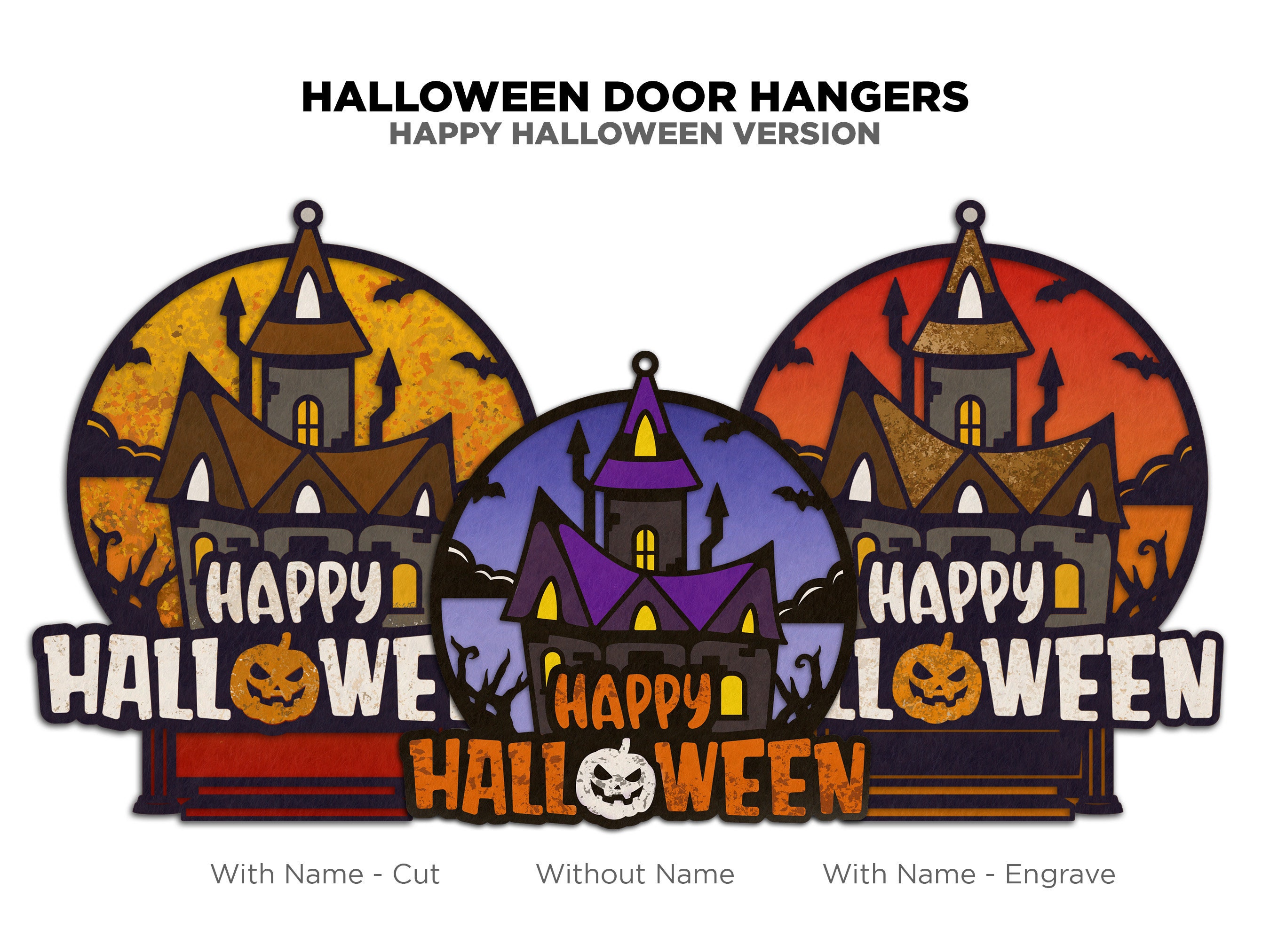 Halloween Door Hangers 2 Designs With 6 Personalization - Etsy