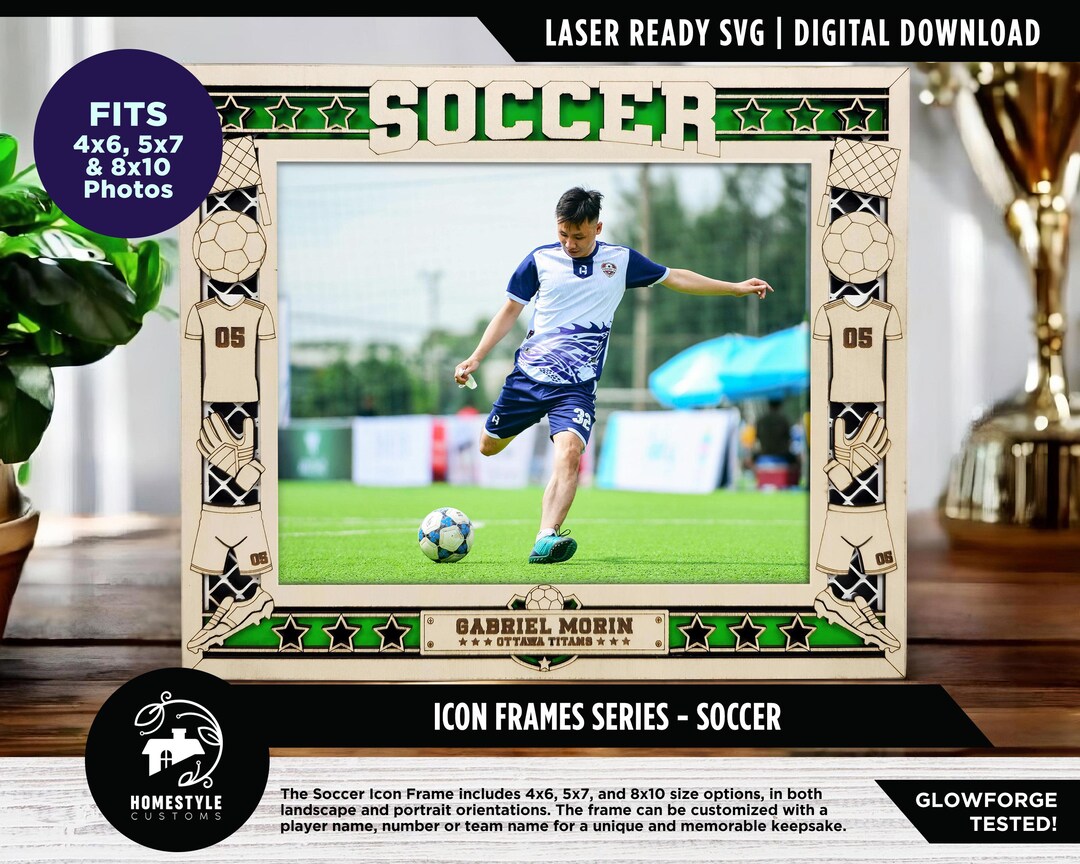 Soccer Icon Frames - Includes Frame Sizes 4x6, 5x7, 8x10 in Landscape ...