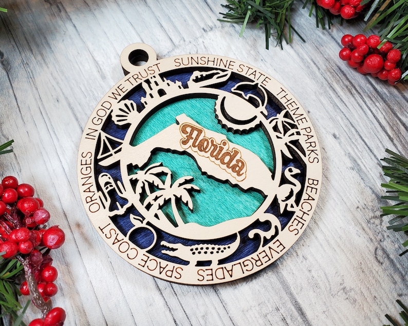 Florida State Ornament - SVG File Download - Sized for Glowforge ...