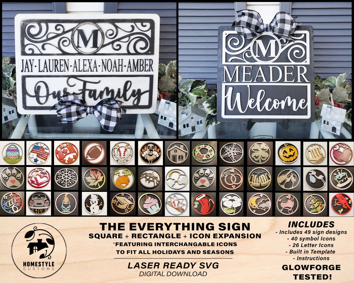 The Everything Sign Bundle 50 Designs 40 Icon Symbols 26 - Etsy
