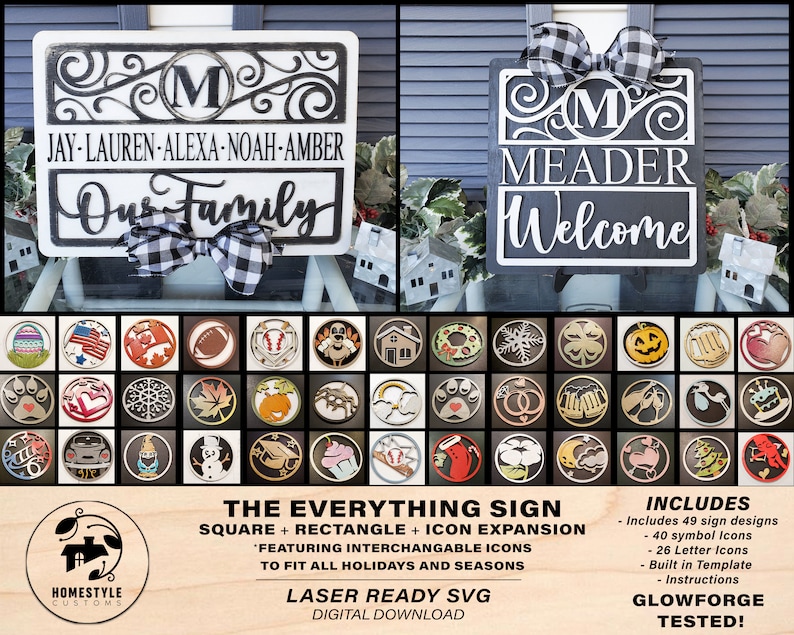 The Everything Sign Bundle 50 Designs 40 Icon Symbols 26 - Etsy