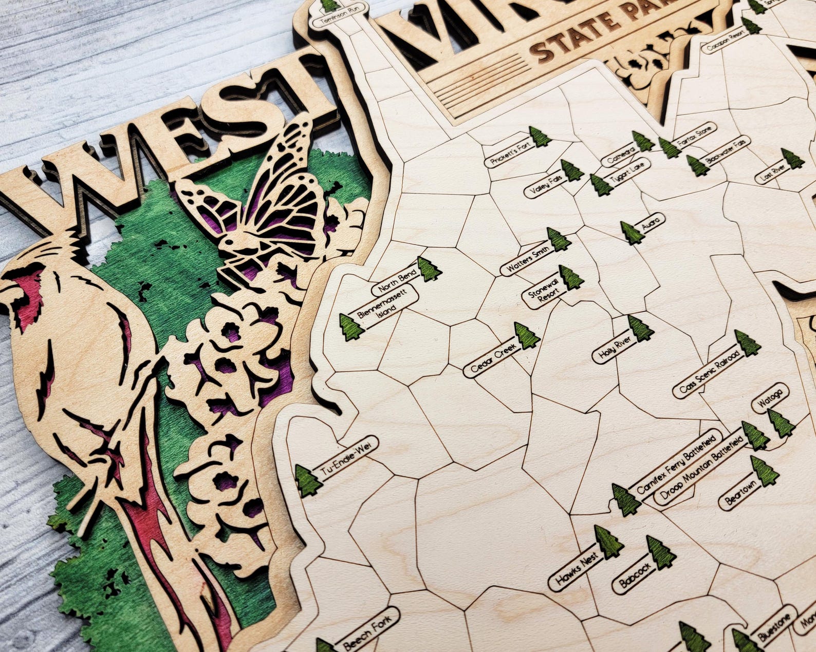 The West Virginia Park Map - Custom and Non Customizable Options - SVG ...