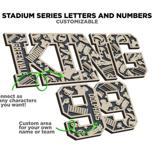 Stadium Series Letters and Numbers Expansion Bundle - Customizable and ...