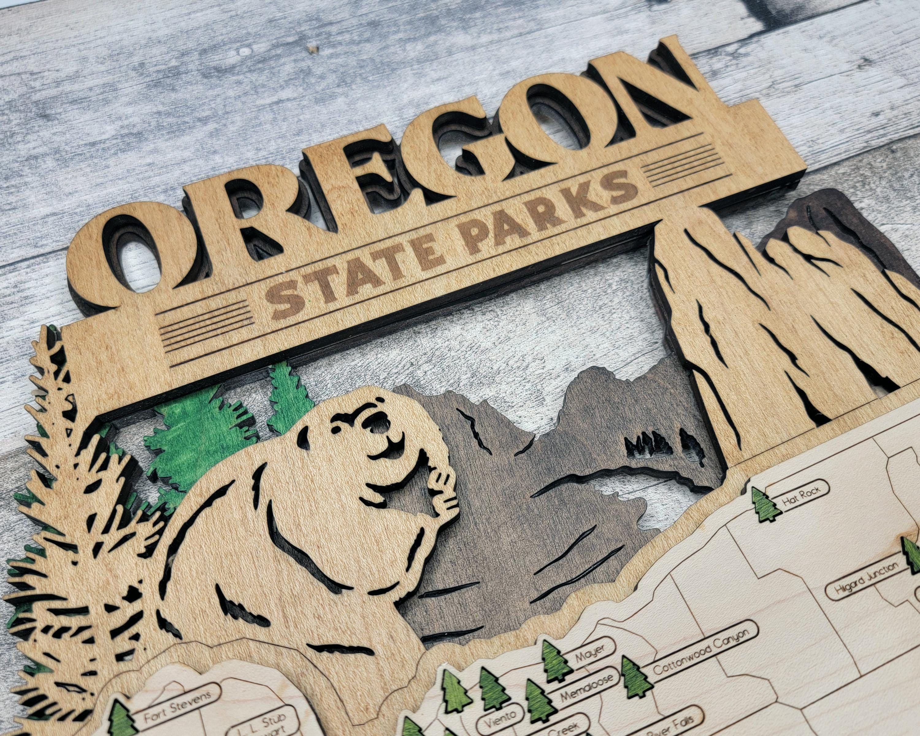 The Oregon State Park Map - Custom and Non Customizable Options - SVG ...