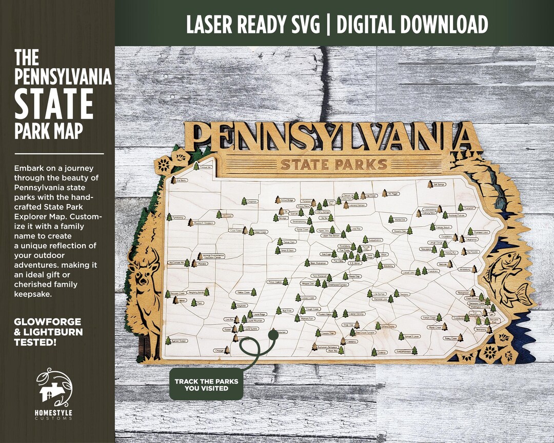The Pennsylvania State Park Map - Custom and Non Customizable Options ...