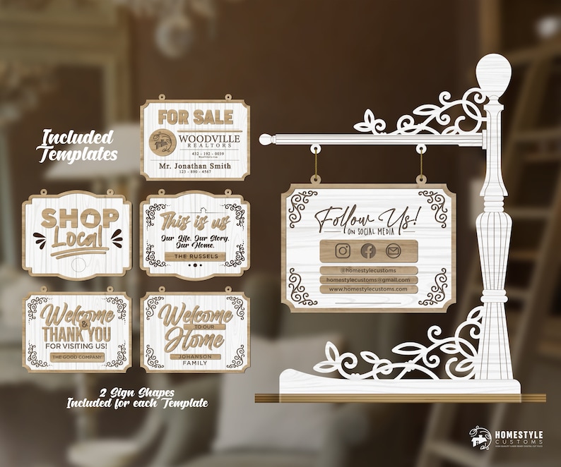 The Hanging Sign - SVG File Download - Sized for Glowforge ...
