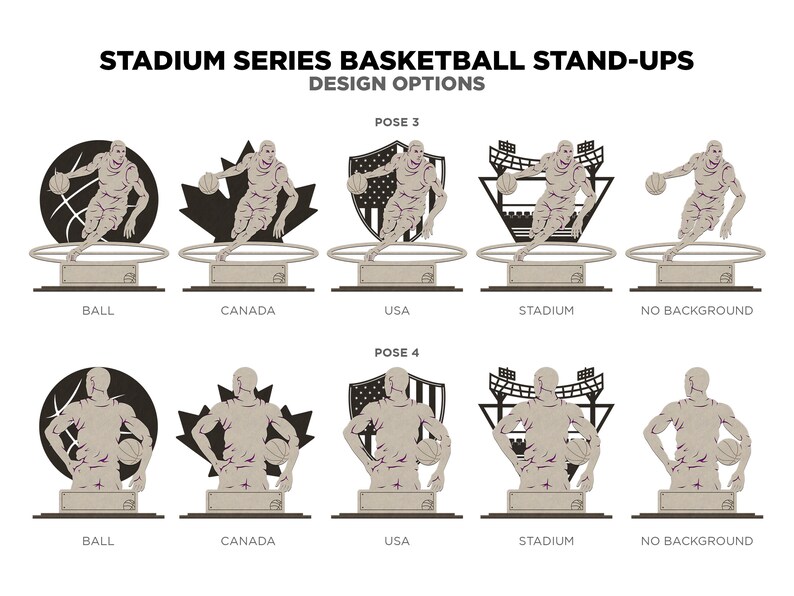 Stadium Series Stand Ups - Basketball - 5 Poses in 2 Cut Formats and 1 ...