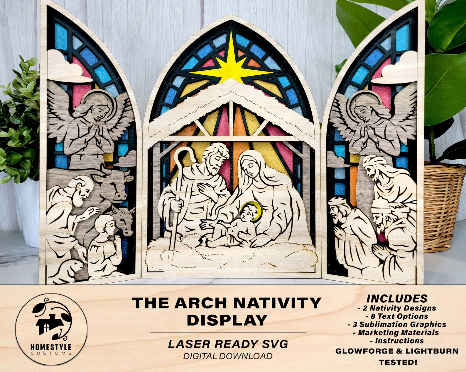 The Arch Nativity Display - Two 4 Layer Nativity Designs Included ...