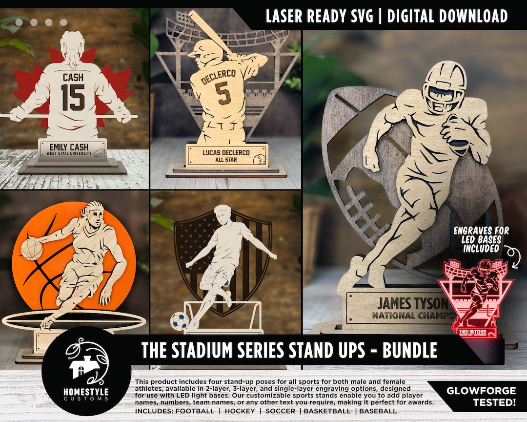 Stadium Series Stand Ups Bundle - Includes Football, Basketball, Soccer ...