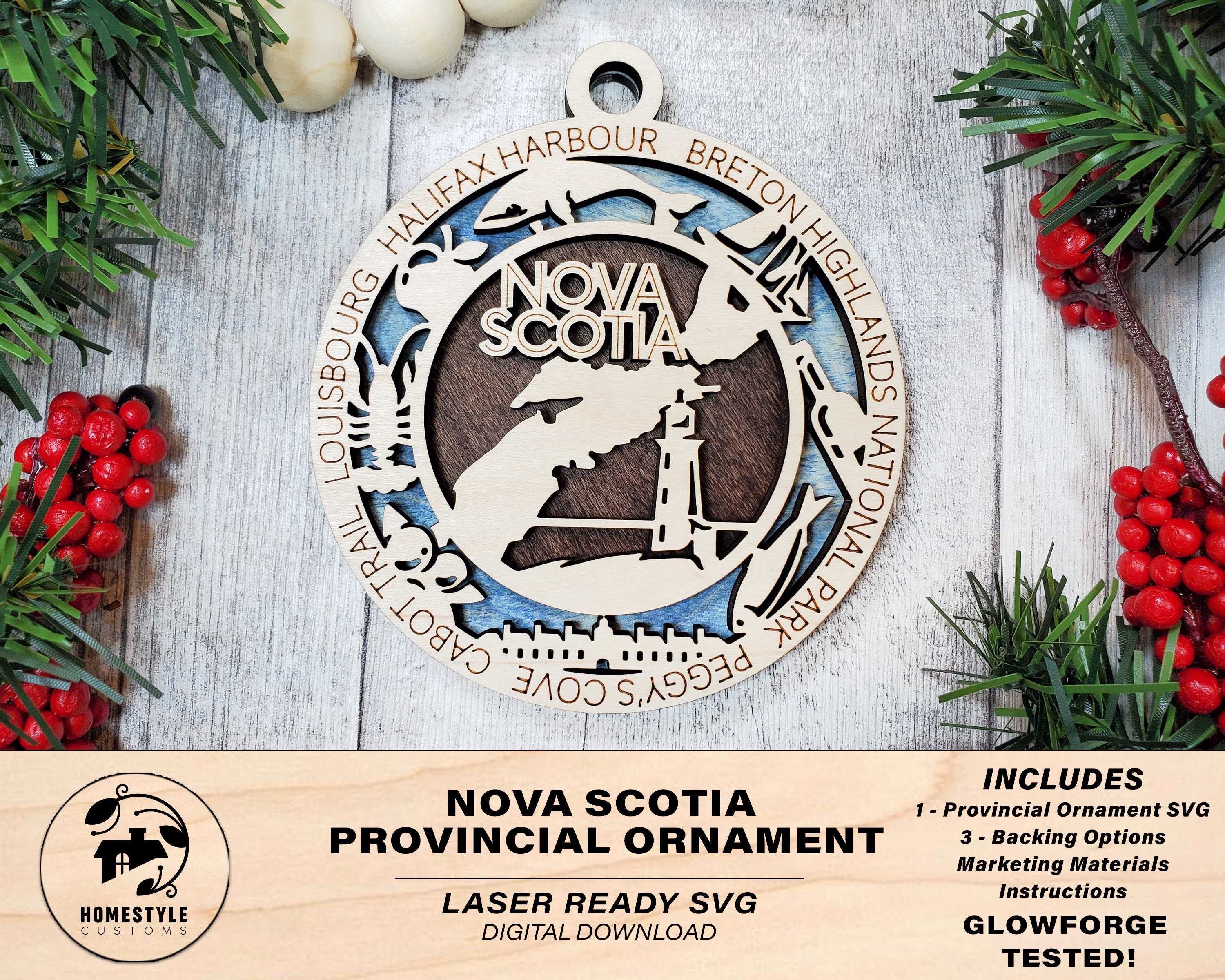 Nova Scotia Provincial Ornament Canada SVG File Download - Etsy UK