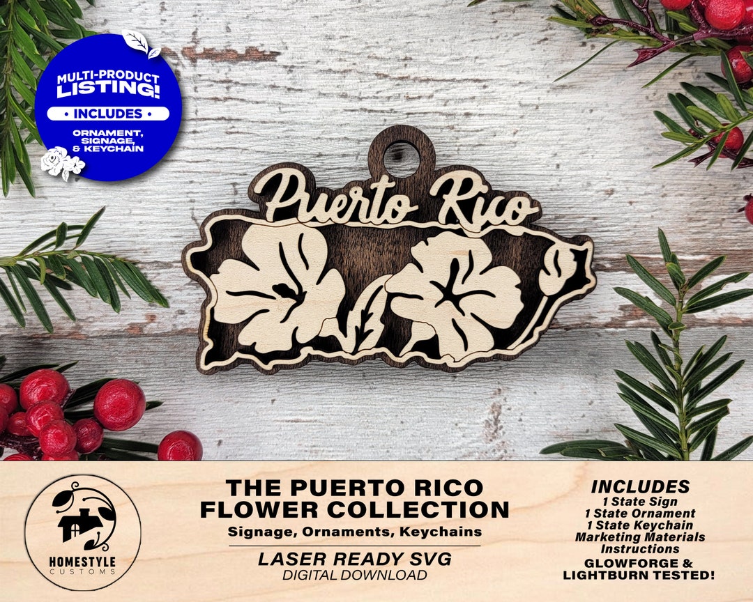 Puerto Rico State Flower Collection - Ornaments, Keychains & Signage ...