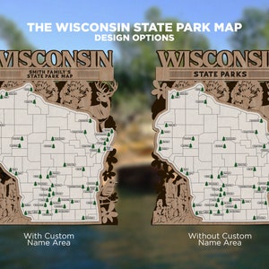 The Wisconsin State Park Map Custom and Non Customizable Options SVG ...
