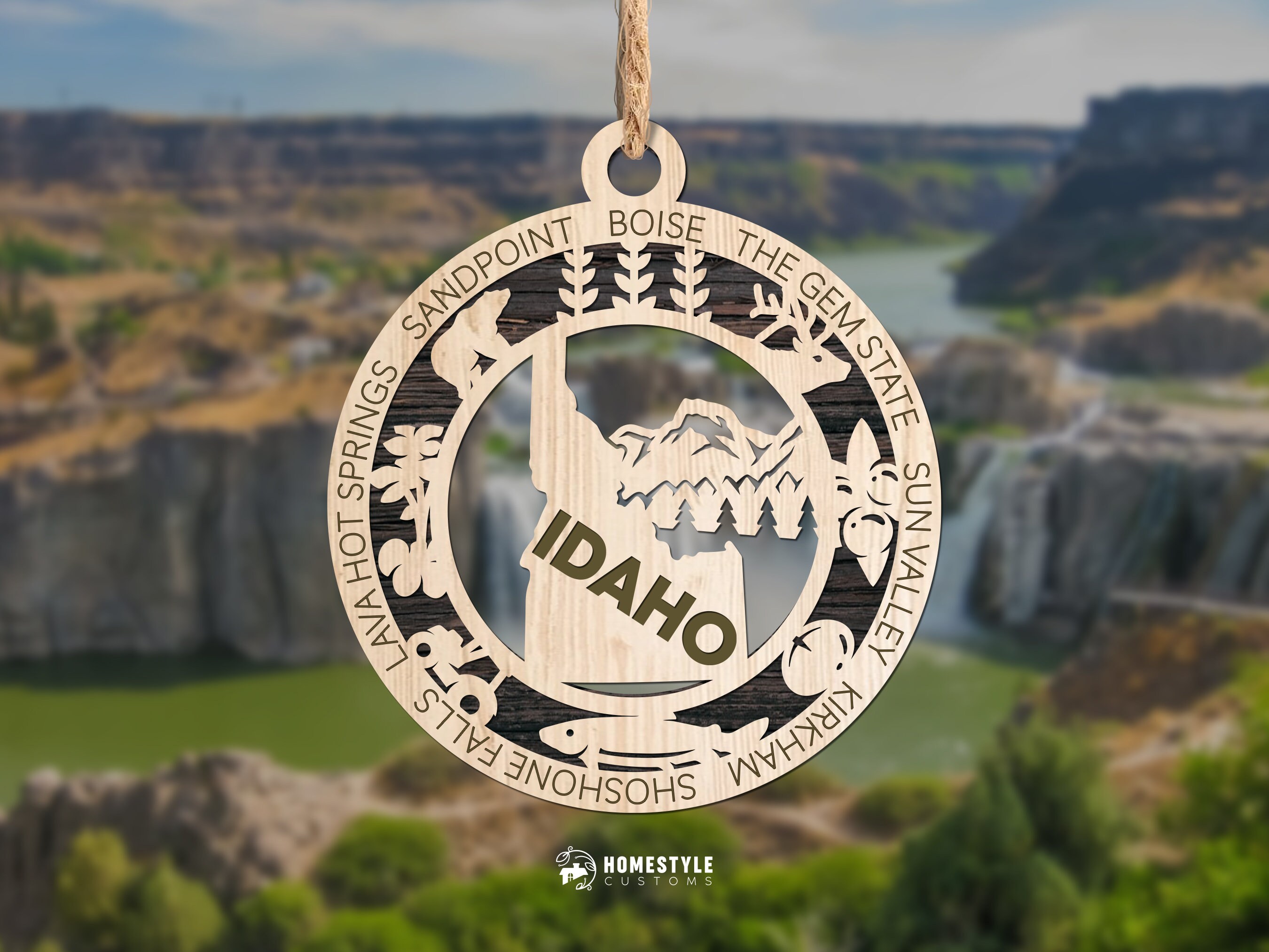 Idaho State Ornament SVG File Download Sized for Glowforge - Etsy
