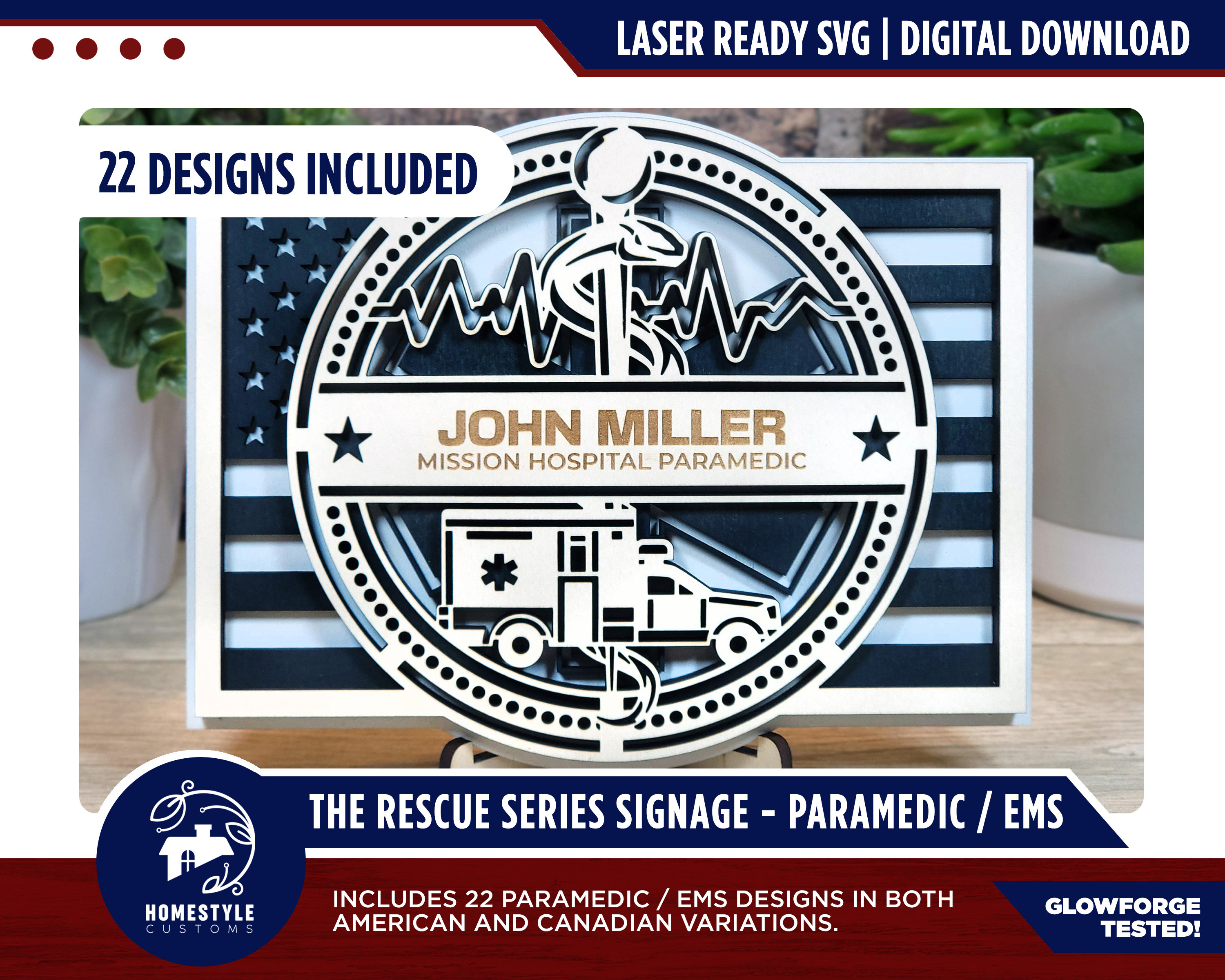 The Rescue Series Signage - Paramedic EMS - 22 Designs - SVG File ...