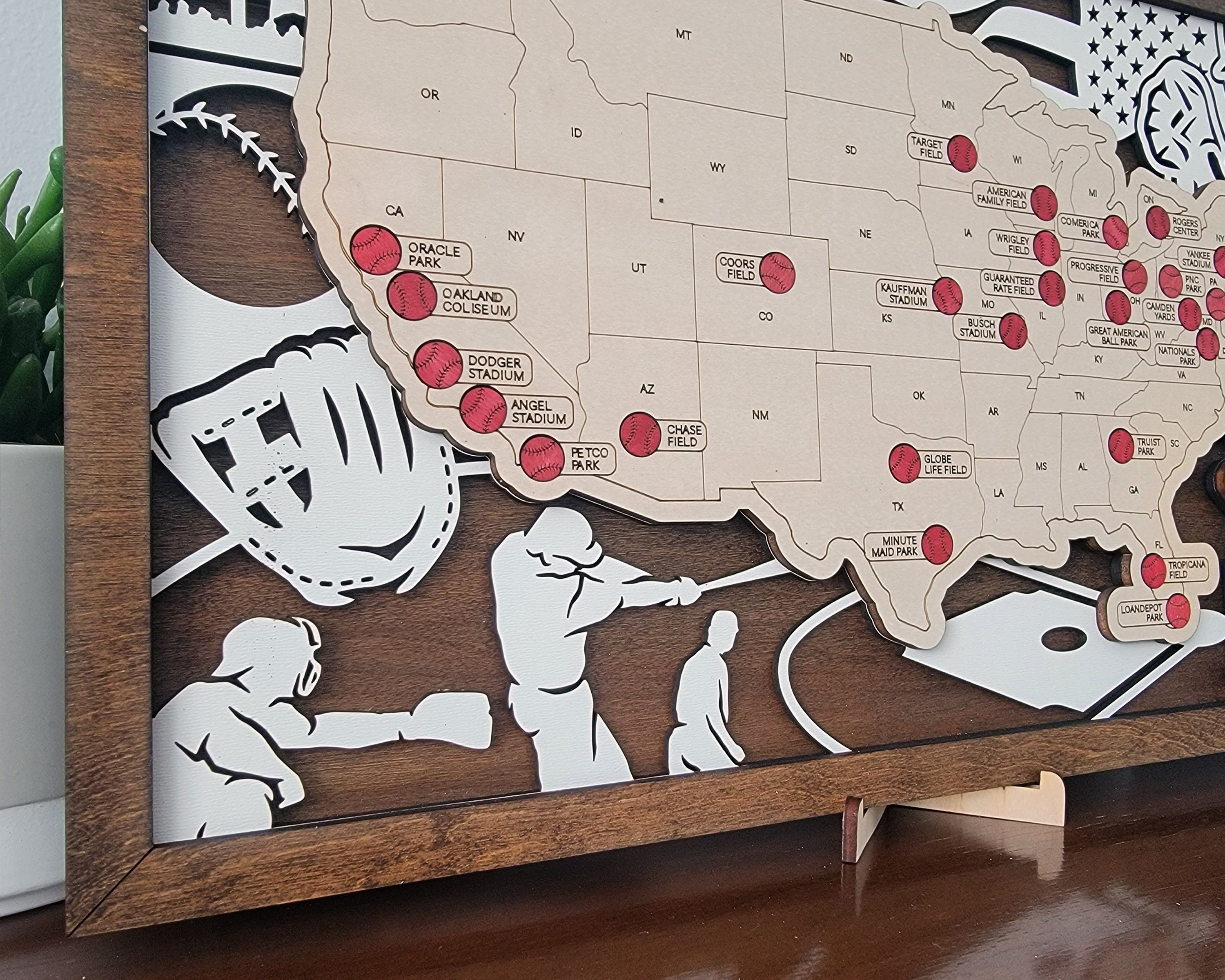 The Stadium Series Baseball Map Stadium Tracker SVG File | Etsy