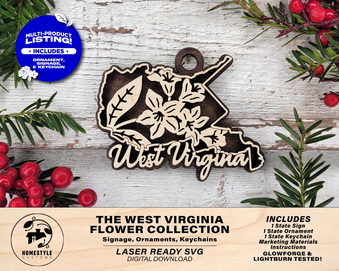 West Virginia State Flower Collection - Ornaments, Keychains & Signage ...