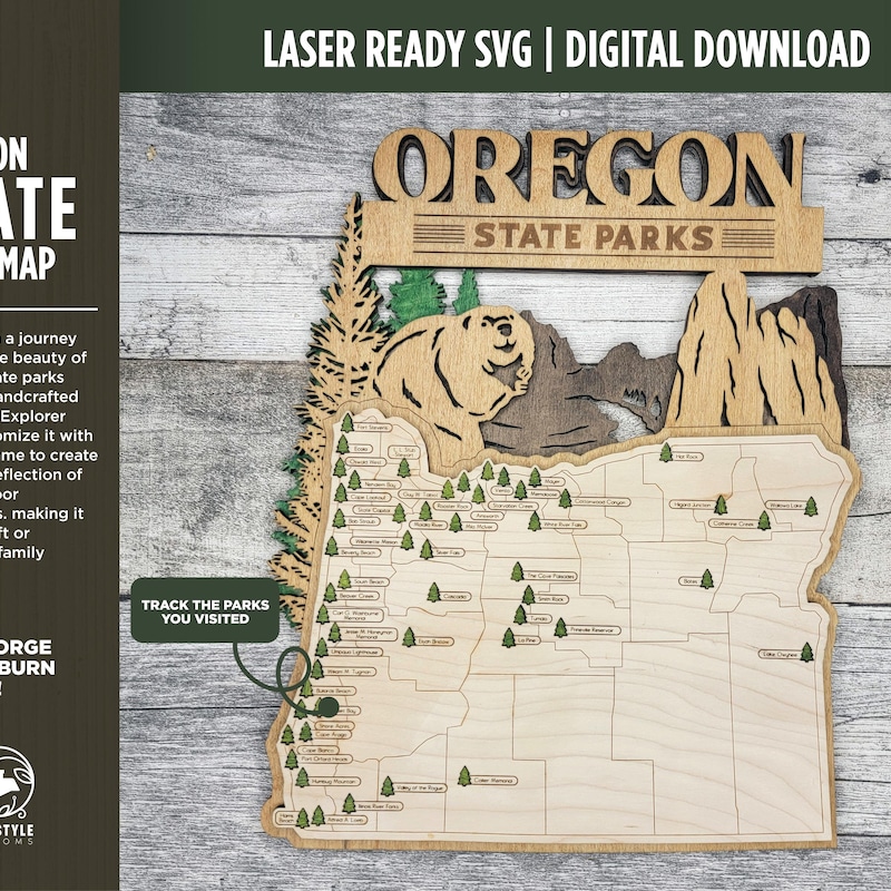 Oregon on a World Map - Etsy