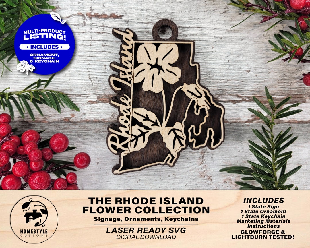 Rhode Island State Flower Collection - Ornaments, Keychains & Signage ...