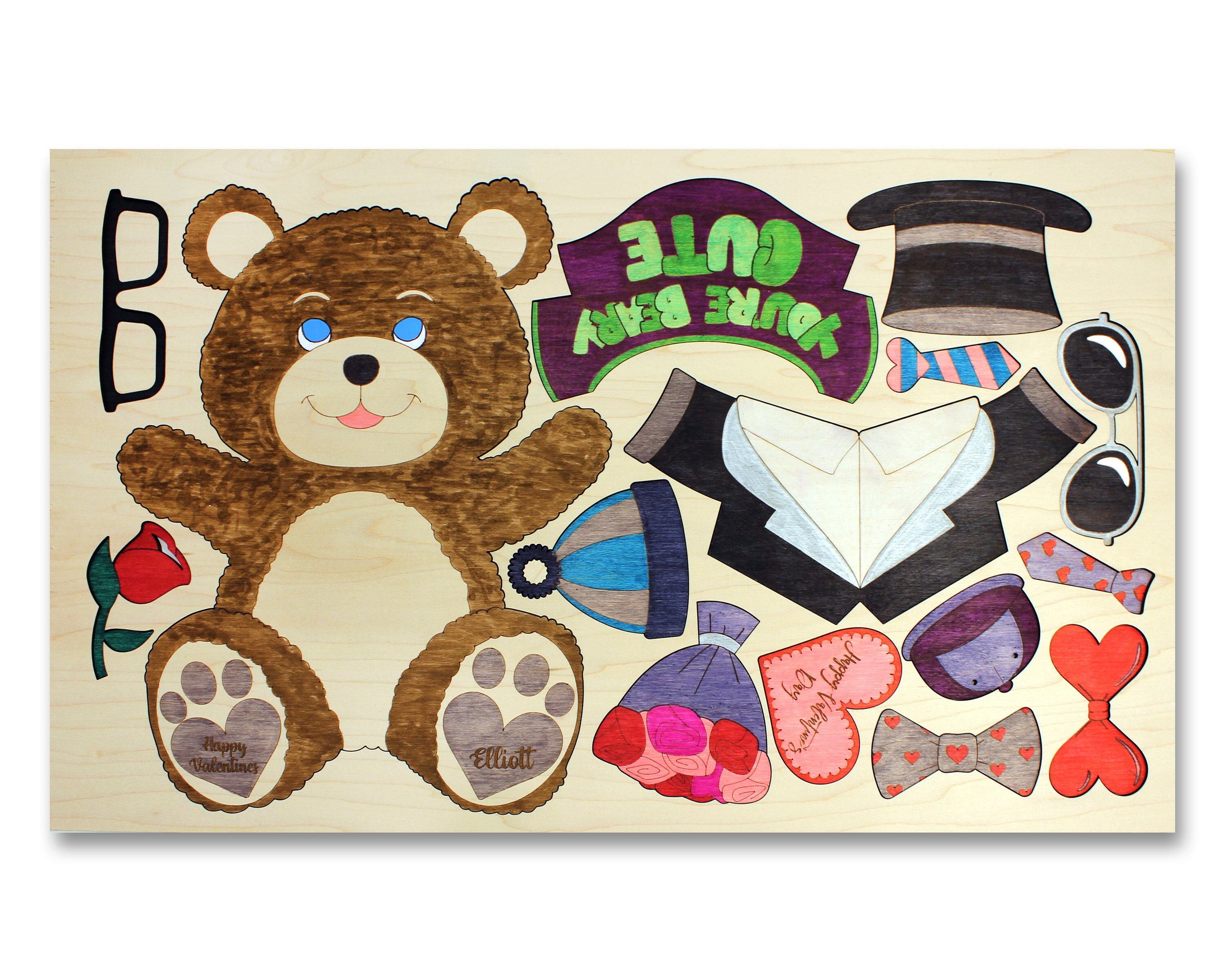 Valentines DIY Build a Bear Craft Boy Version SVG File | Etsy