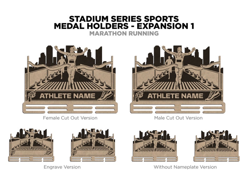 Stadium Series Medal Holders - Running - SVG, PDF, AI Files - Glowforge ...