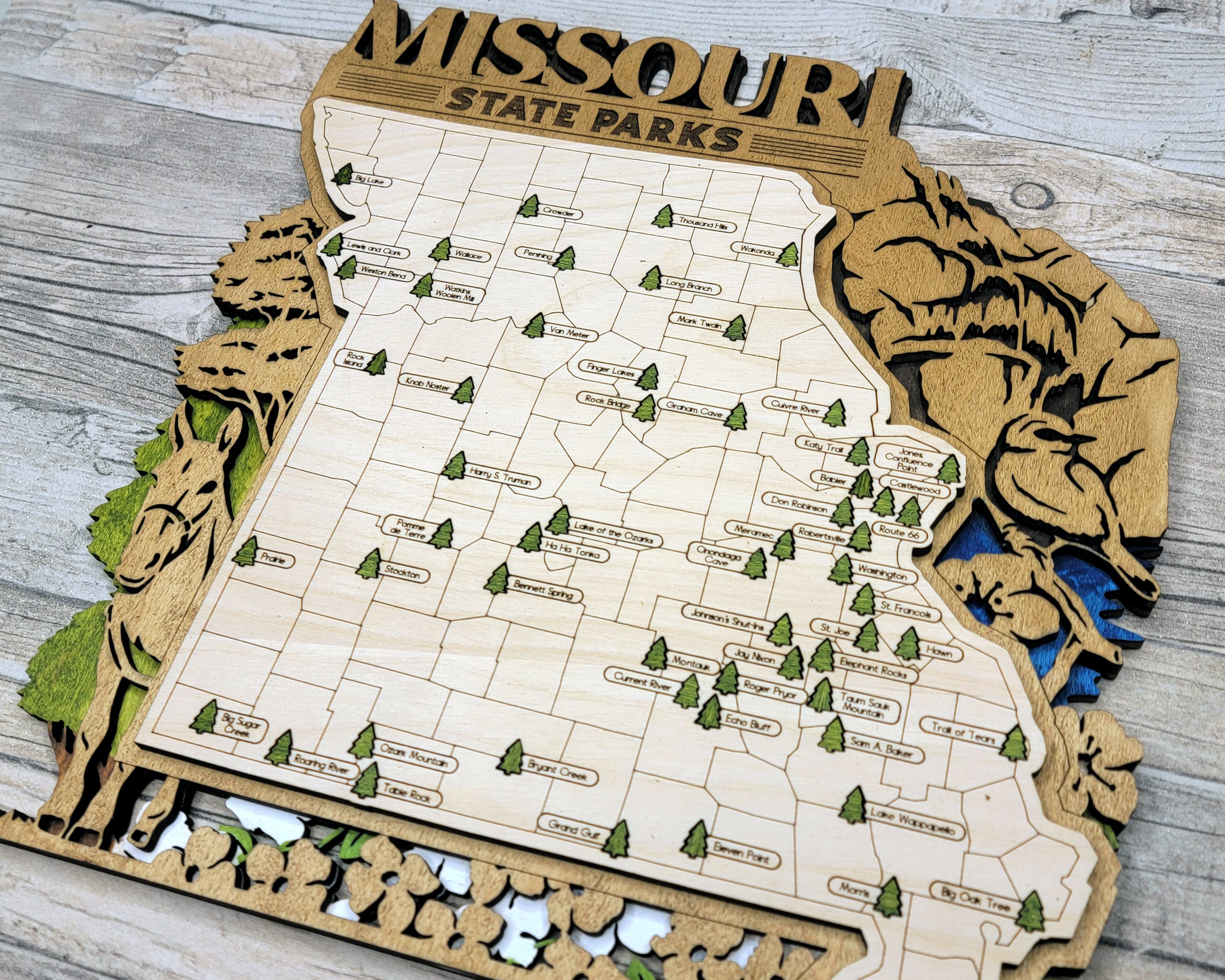 The Missouri State Park Map - Custom and Non Customizable Options - SVG ...